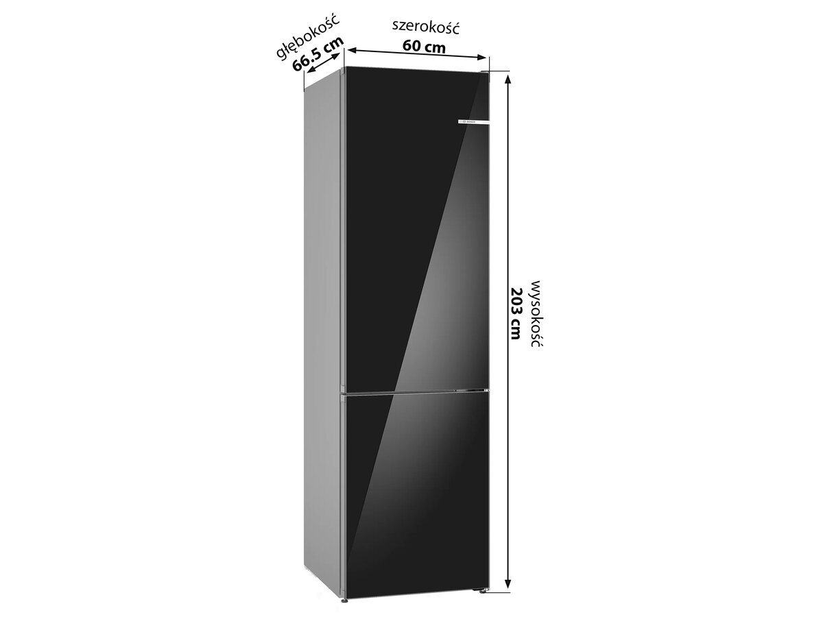 Lodówka BOSCH KGN39LBCF No frost 203cm Czarna cena, opinie, dane ...