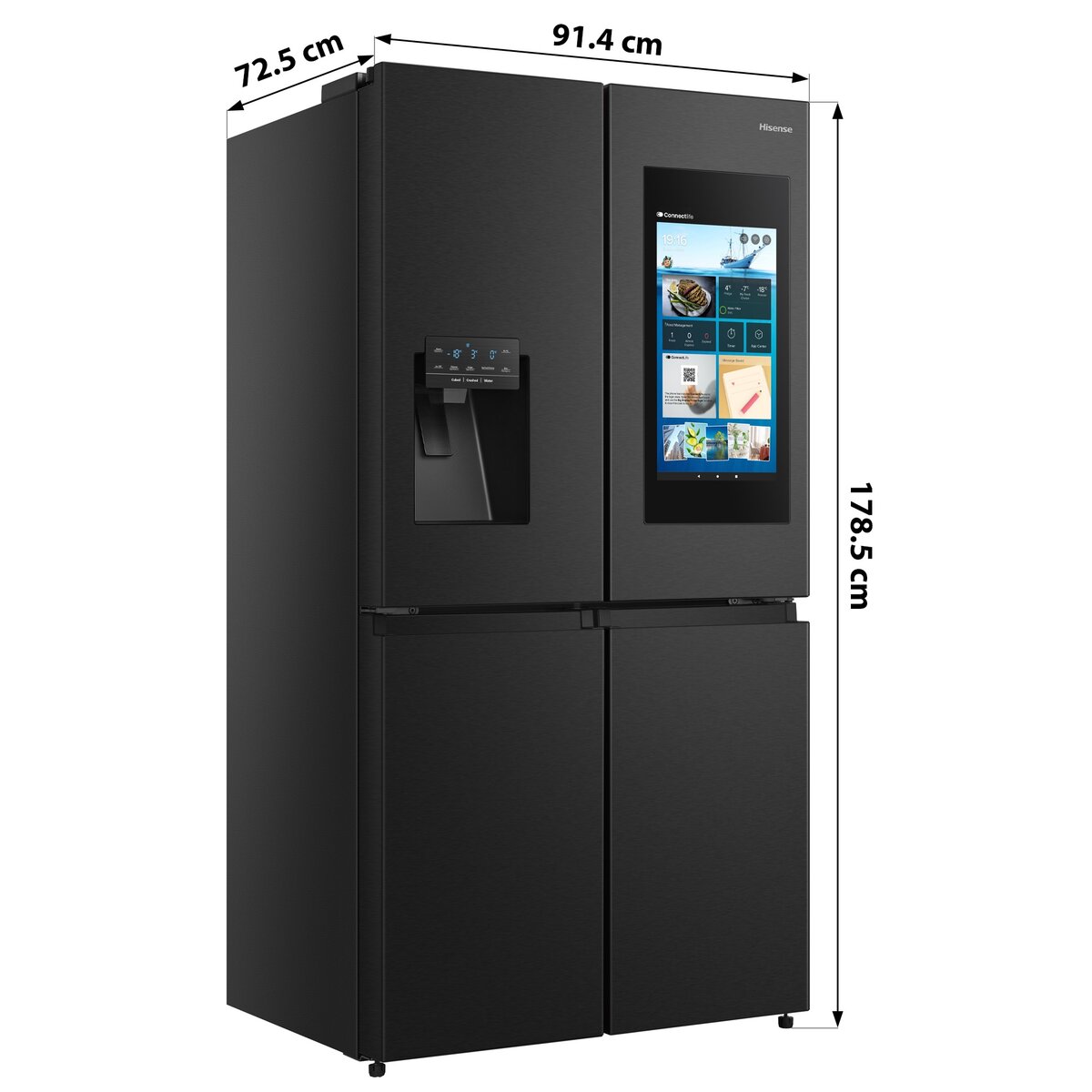 Lodówka HISENSE RQ760N4IFE MD Side by Side No Frost 178.5cm Czarna ...