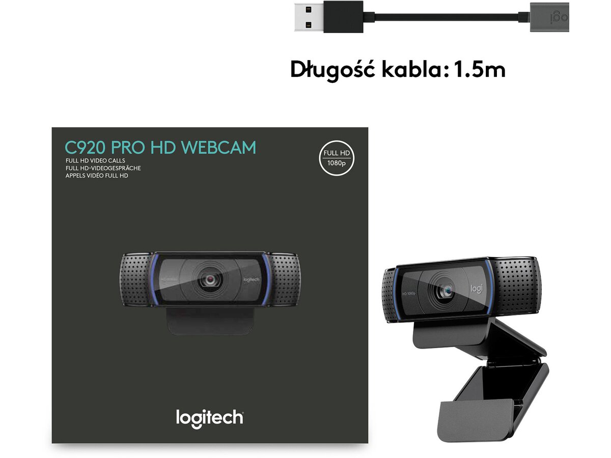 Kamera internetowa LOGITECH HD Pro C920 960-001055 cena, opinie, dane ...